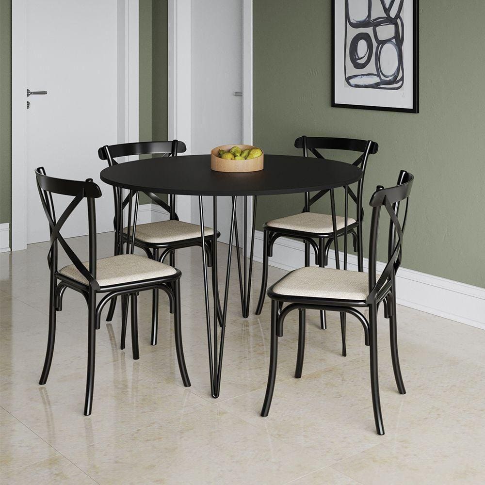 Mesa jantar 4 cadeira redonda antiga | Extra Mesa jantar 4 cadeira redonda antiga | Extra