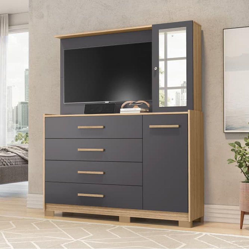 Comoda com painel tv com rodinha | Extra