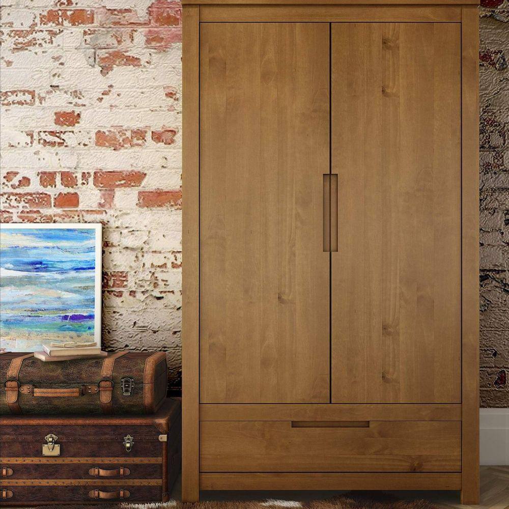 Guarda roupa solteiro madeira macica com gaveta | Extra