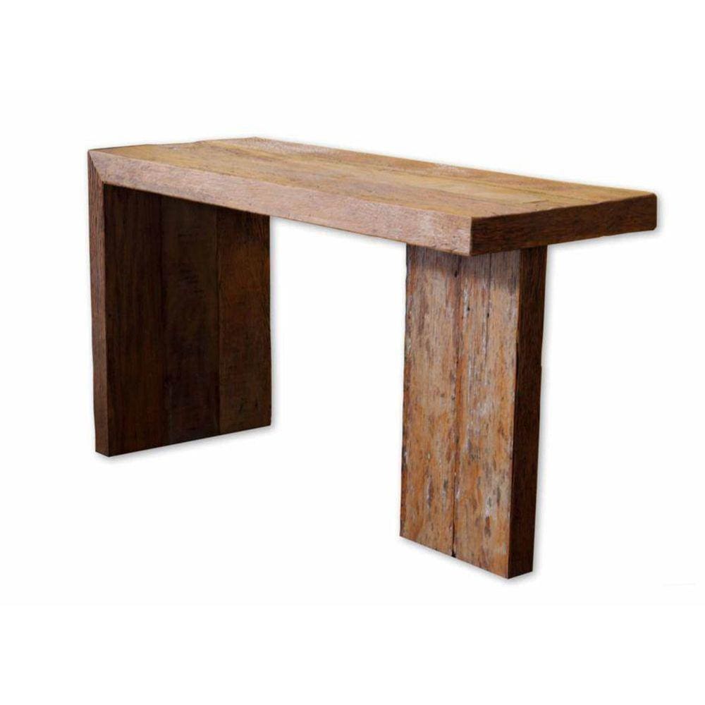 Mesa jantar rustica em madeira macica com pe ferro | Extra