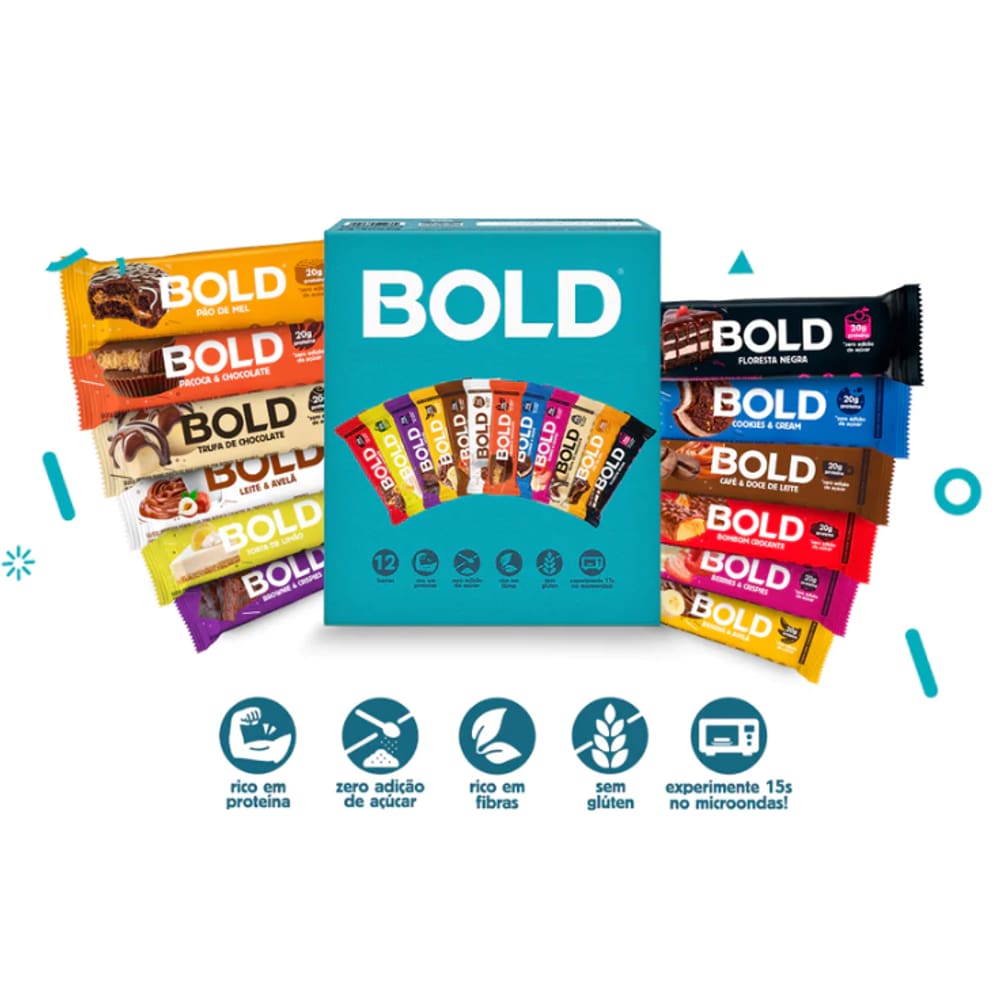Bold bar barra proteina snacks caramelo amendoim caixa12 unidades | Extra