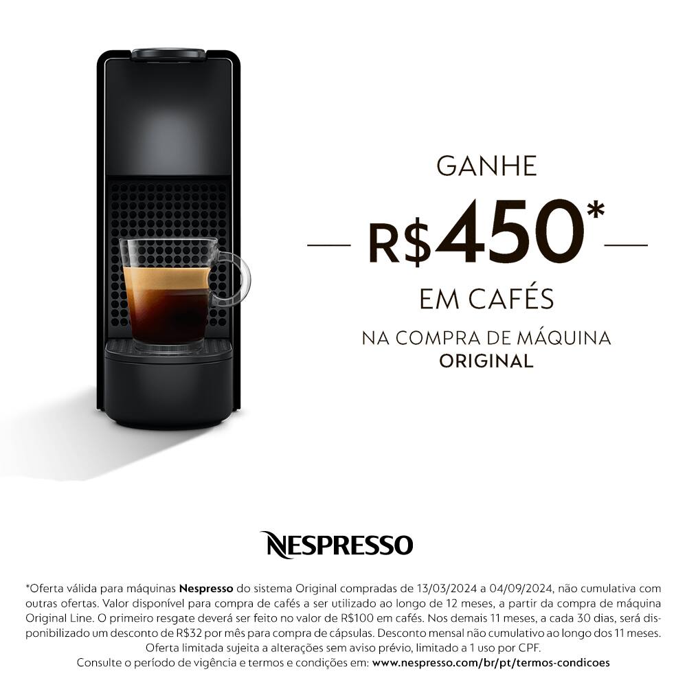 Cafeteira expresso nespresso essenza mini c30 sistema capsula com kit ...
