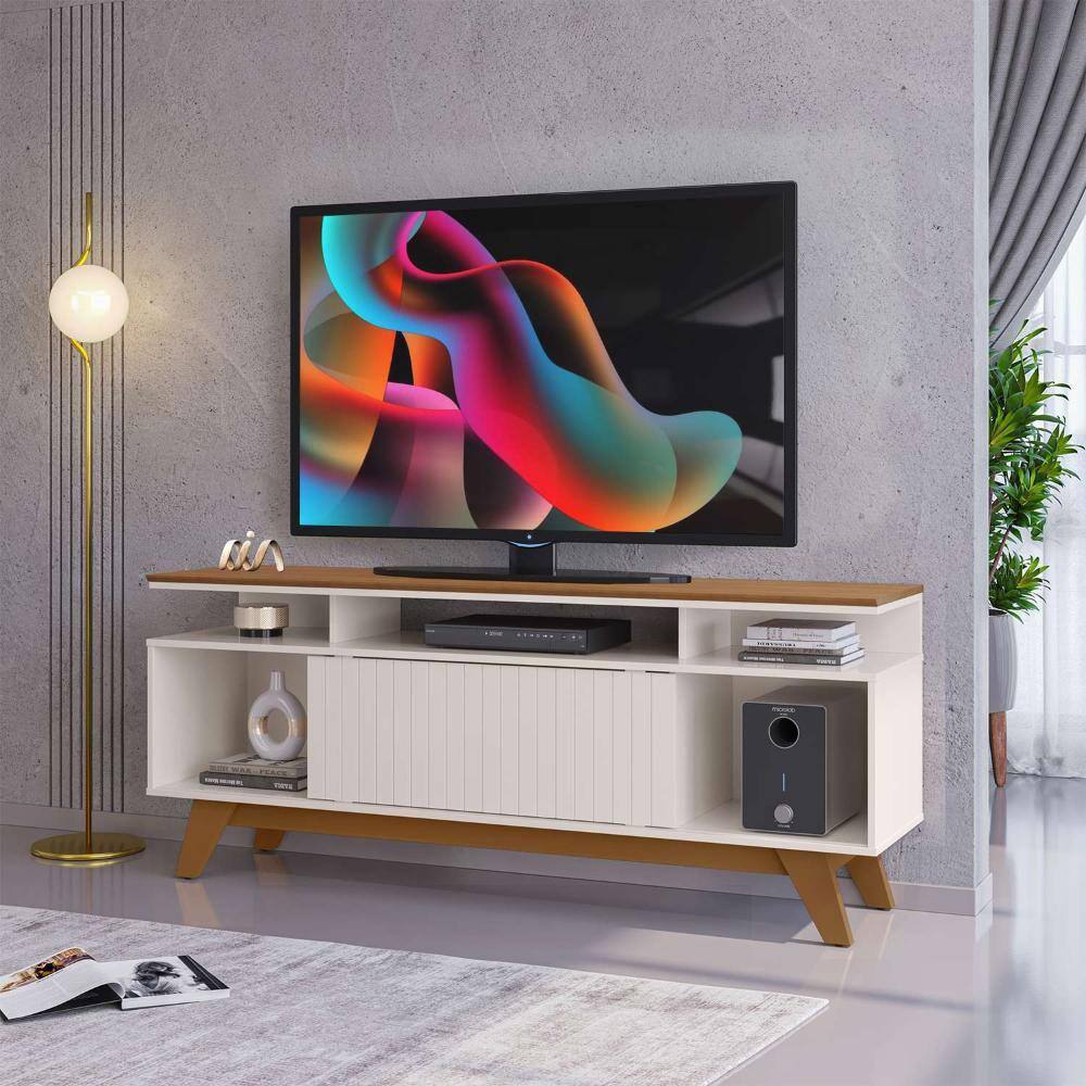 Rack e painel 60 polegadas freijo off white | Extra