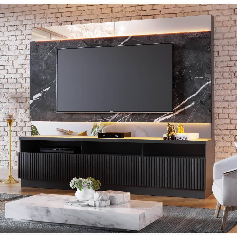 Painel com rack tv 70 polegadas na corbranco | Extra