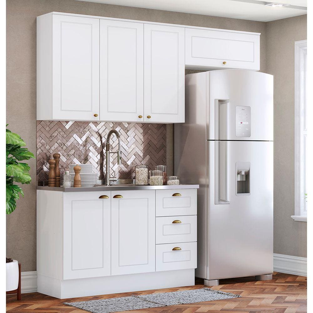 Cozinha modulada emily henn branco | Extra