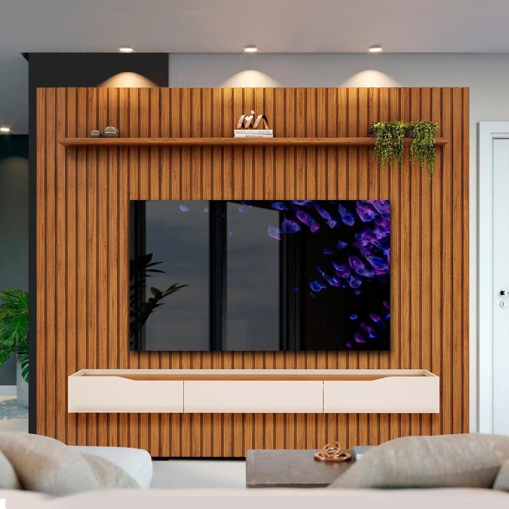 Painel ripado off white freijo | Extra