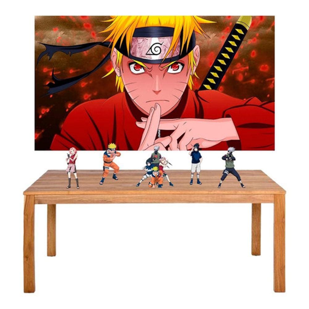 Kit festa naruto display painel 100x60cm | Extra
