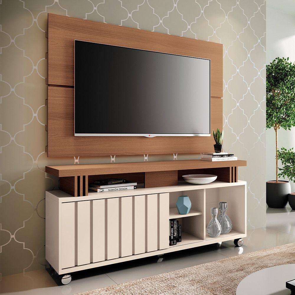 Rack bancada acacia com painel | Extra