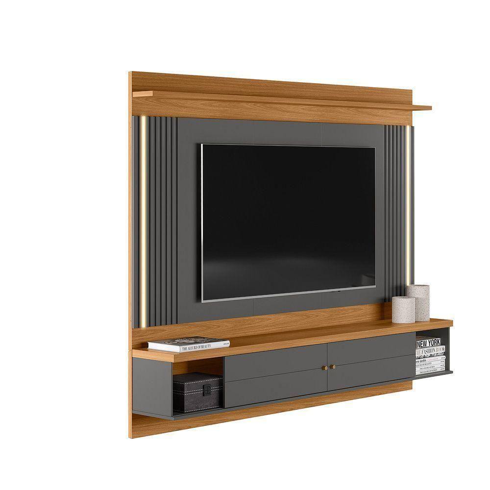 Painel home suspenso com prateleira vidro | Extra