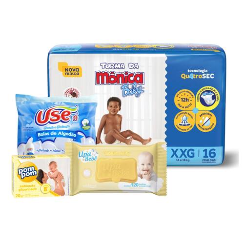Kit Chá De Bebê Fralda Turma da Mônica | Extra