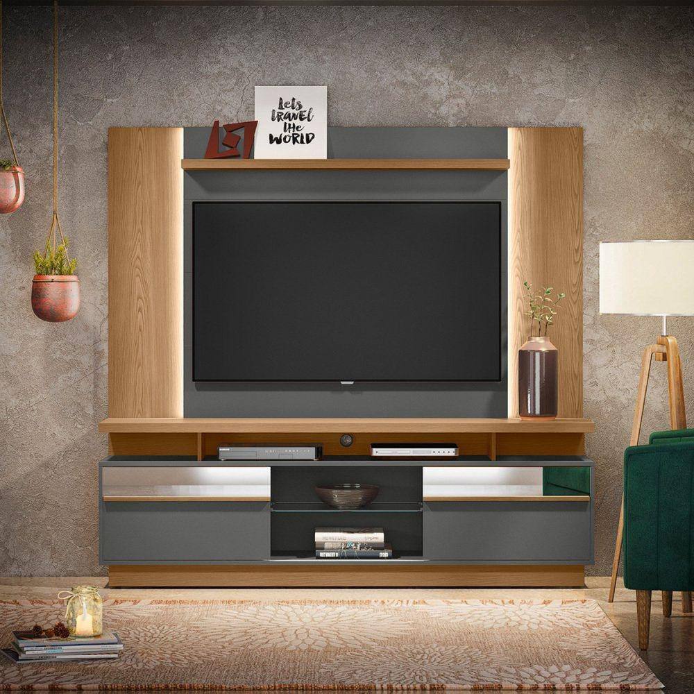 Rack com painel tv ate 60 polegadas rack recife e painel aurora com fita led linea brasil | Extra