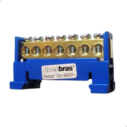 Barramento Borneira Neutro 7 Vias Azul 1,5-16Mm | Extra