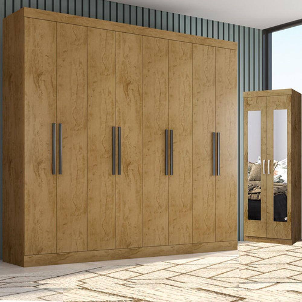 Guarda roupa casal com espelho e sapateira 5 porta magnifico | Extra