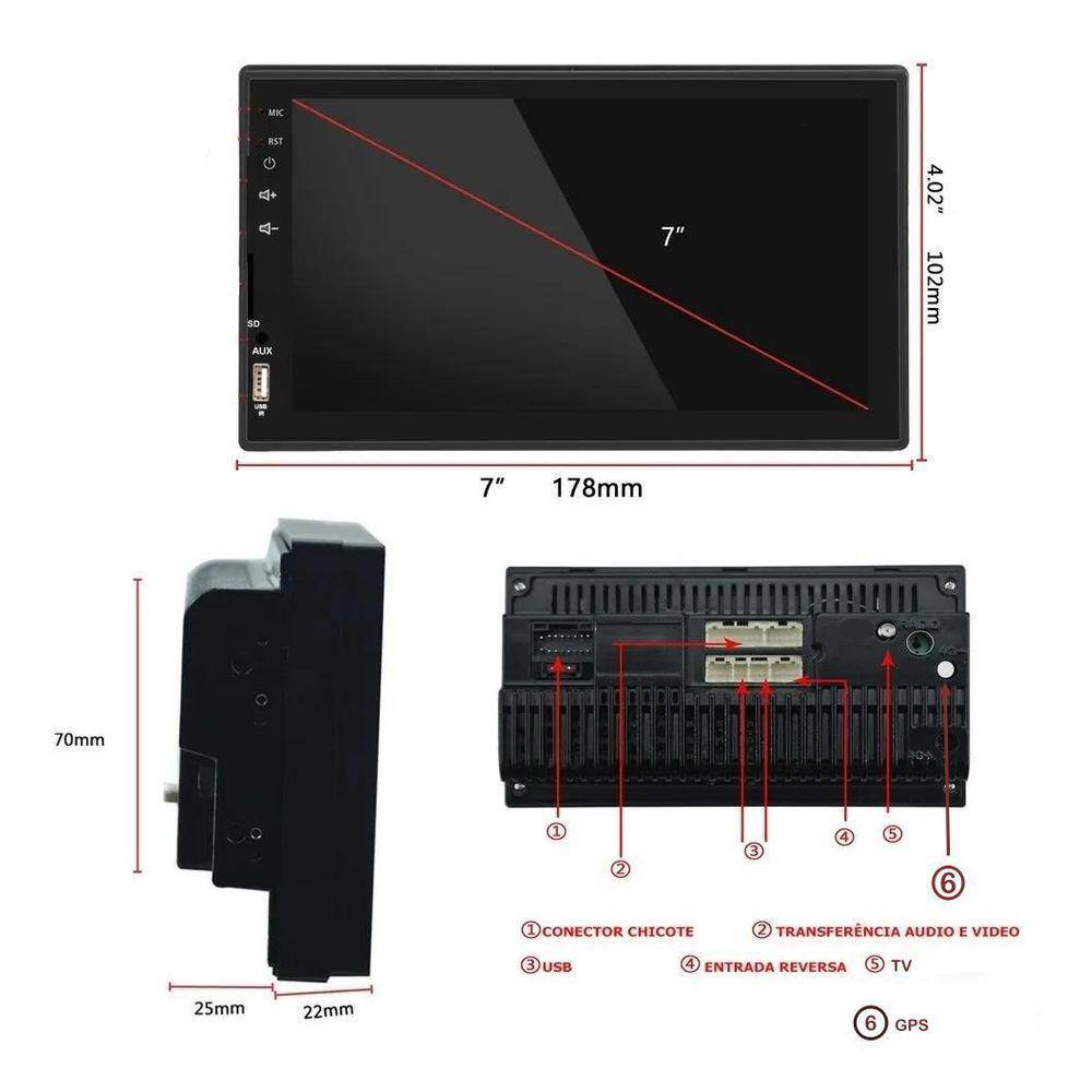 Central multimidia onix joy com gps e tv digital e moldura | Black Friday Extra