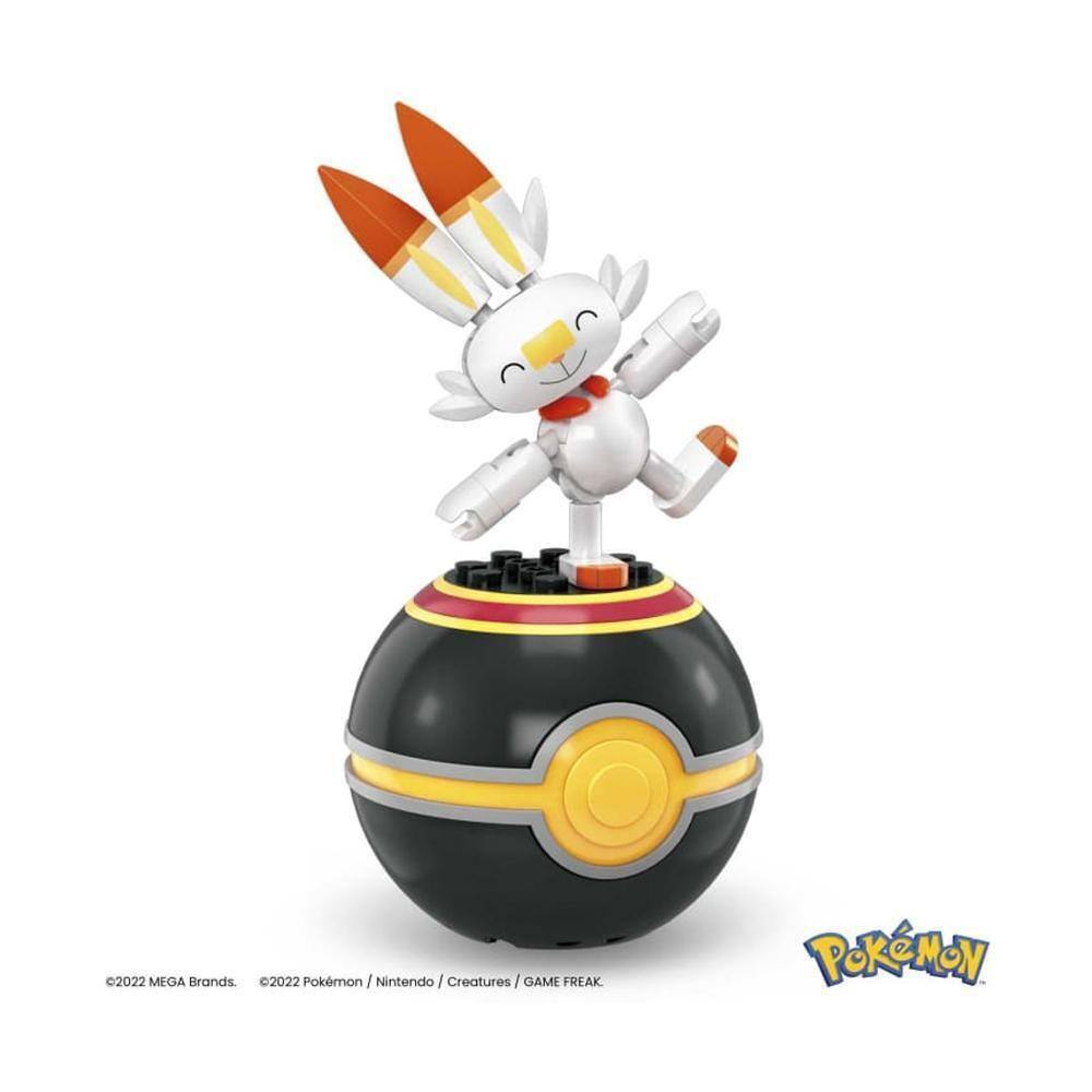 Bloco montar mega construx playset batalha pokemon gookey vs scorbunny ...