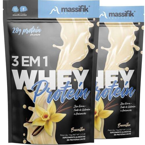 Kit 2 Whey Protein Concentrado 3 Em 1 - Massifik | Extra