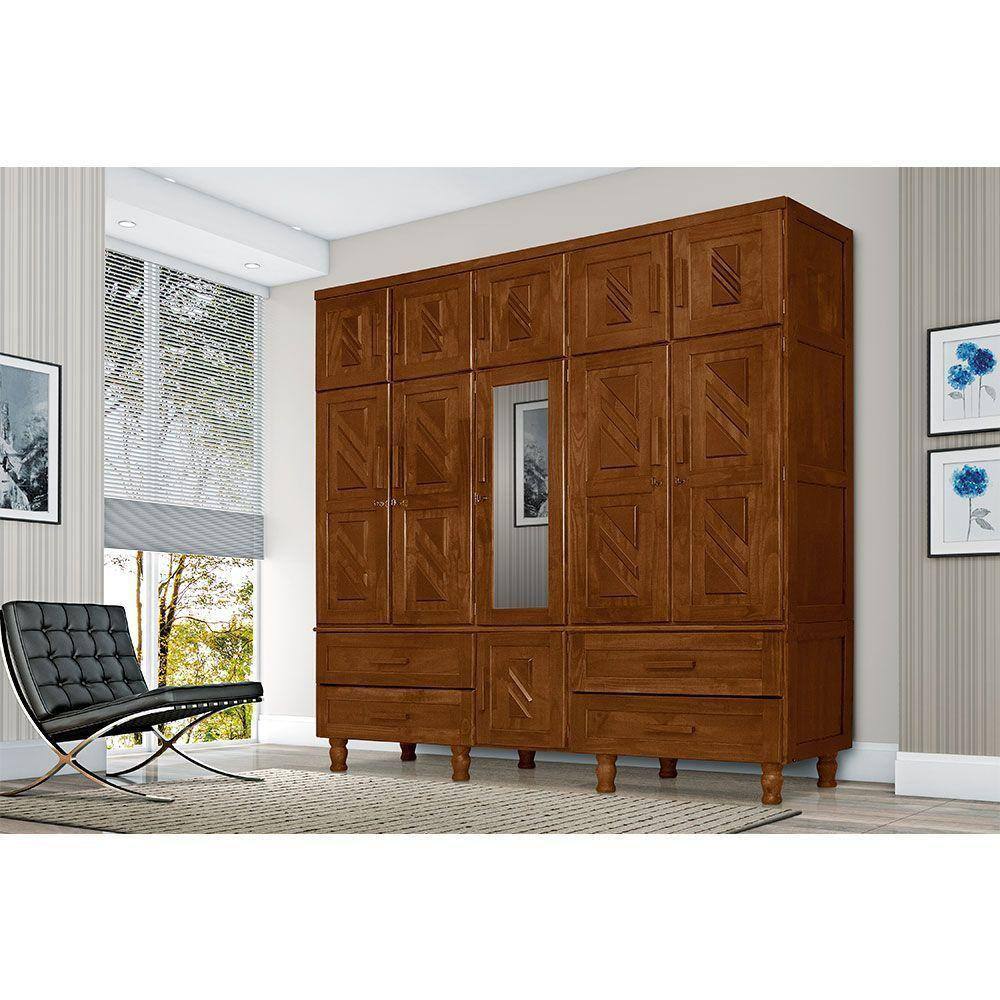 Guarda roupa casal cor madeira rustico | Extra