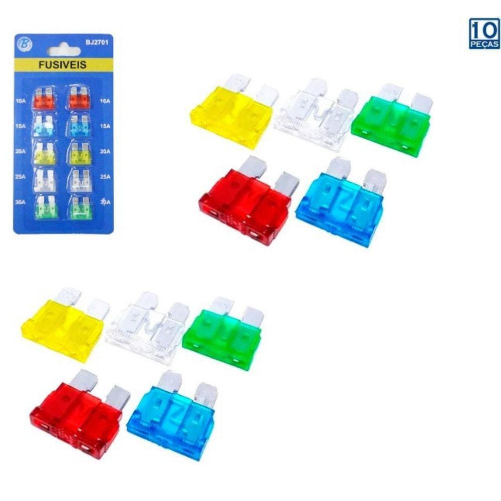 Fusivel mini 10 15 20 25 30a 10 unid ams kit fusivel mini 10 15 20 25 ...