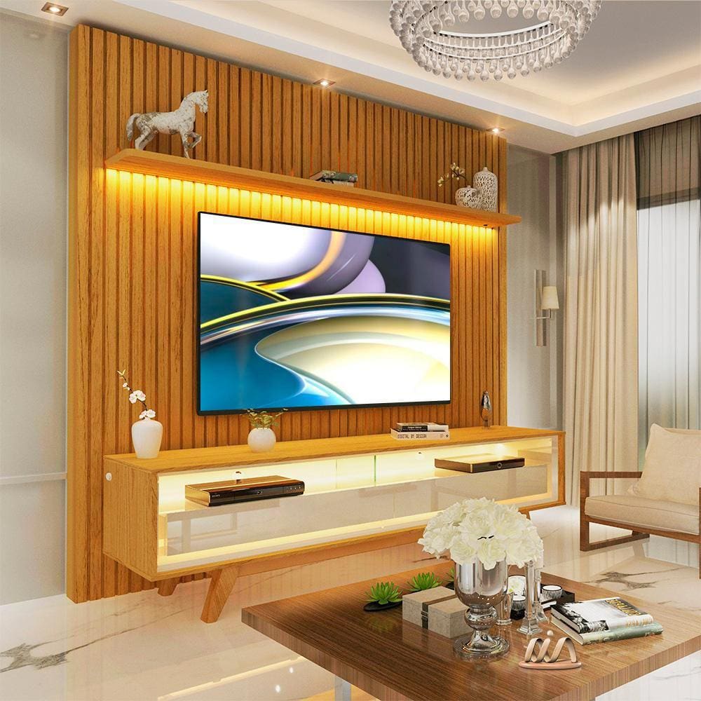 Rack painel ripado white | Extra