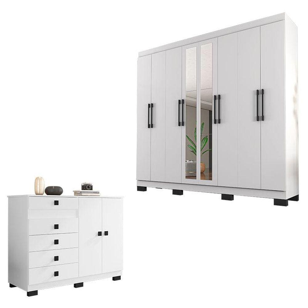 Guarda roupa casal com comoda sapateira | Extra