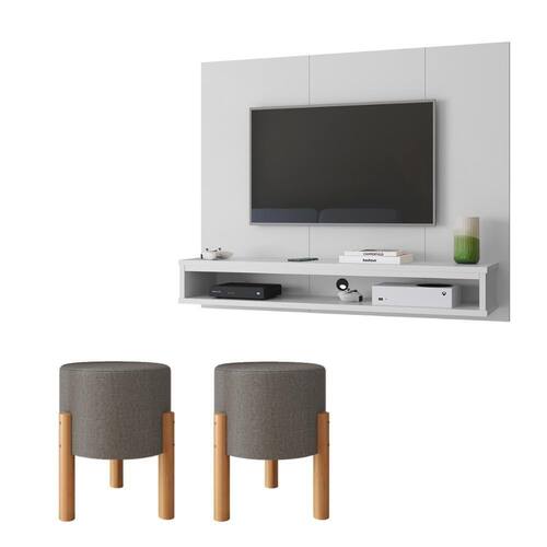 Kit Estante Painel Cissa Branco TV | Extra