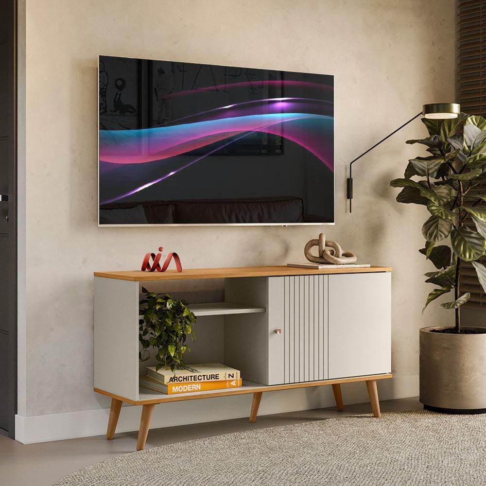 Rack tv ate 50 polegadas 1 porta correr com rodizio quartzo linea brasil cacau linea brasil | Extra