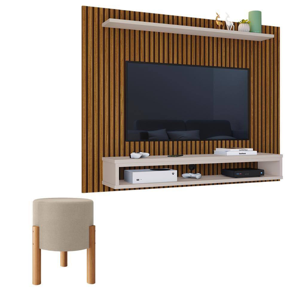 Painel ripado quarto off freijo | Extra