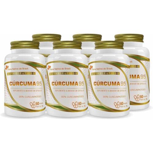 Kit 6 Cúrcuma 95% Curcumina 60 Capsulas | Extra