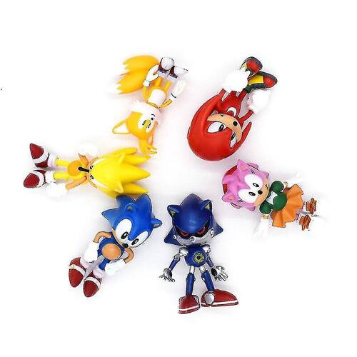 6 peças de Sonic The Hedgehog Movable Doll | Extra
