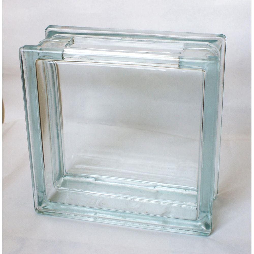 Bloco vidro clean liso incolor 19x19x8cm | Black Friday Extra