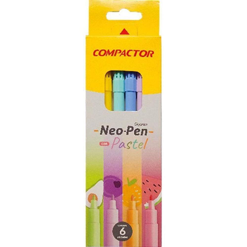 Caneta hidrograficas neo pen gigante cor pastel c 6 cores blister com 5 ...