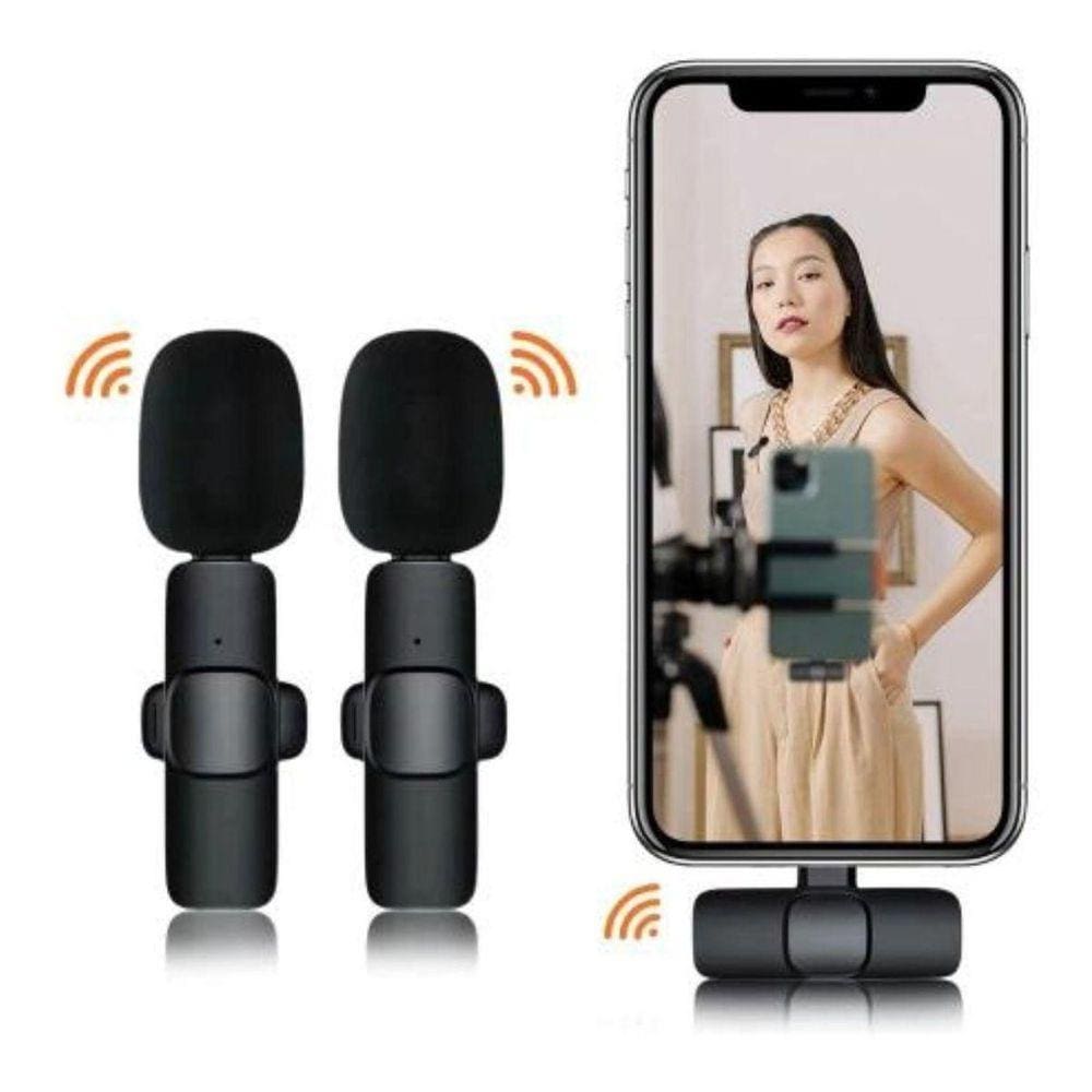 Microfone Sem Fio Duplo Lapela Profissional Android tipo C KAIDI | Extra