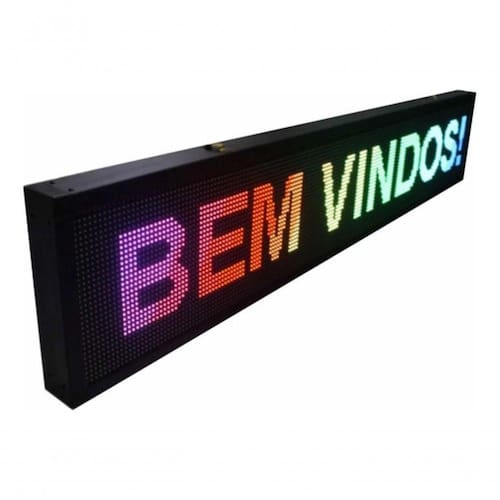 Painel Letreiro Led Digital Rgb 70x20cm | Extra