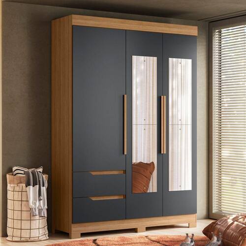 Guarda-roupa 03 Portas e 02 Gavetas com Espelhos | Extra