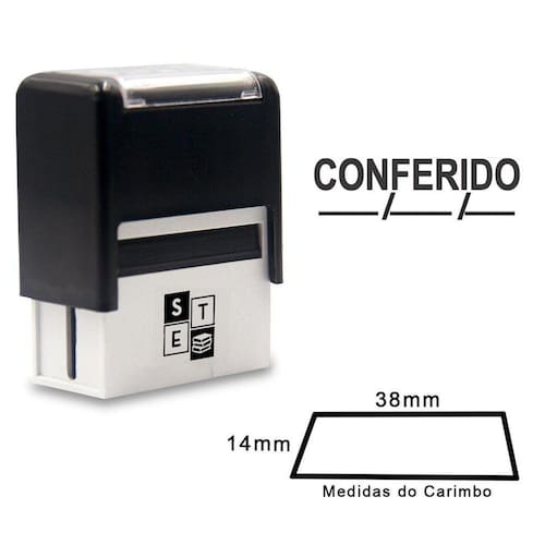 Carimbo Automático Conferido Com Data Preto | Extra
