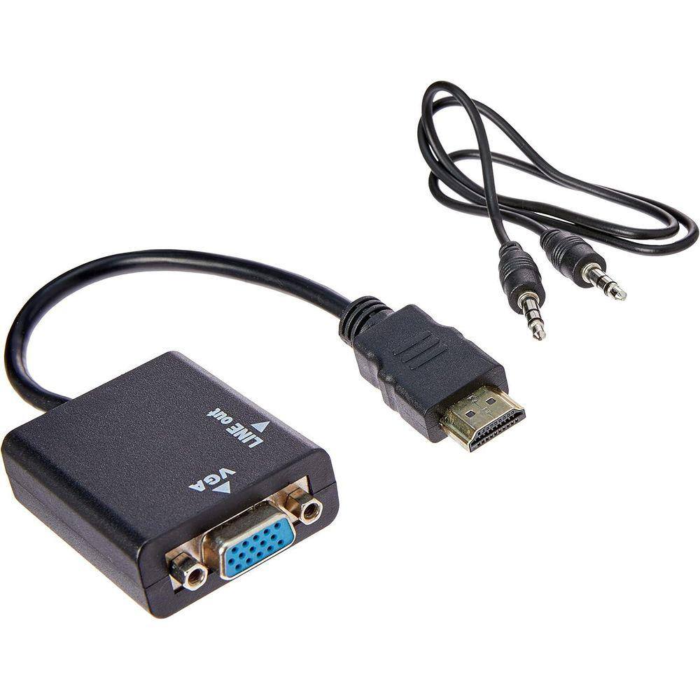 Cabo adaptador conversor hdmi para vga com saida p2 de audio | Extra