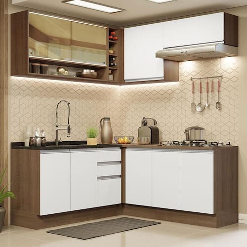 Cozinha Completa 349002 Com Armário E Balcão Rustic/Branco | Extra