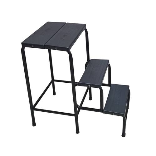 Banqueta Escada Dobrável 3 Degraus Preta | Extra