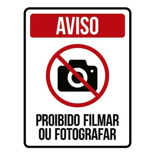 Kit 10 Placas Aviso Proibido Filmar | Extra