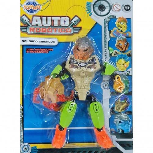 Boneco Soldado Ciborgue Auto Robótico Poseable | Extra