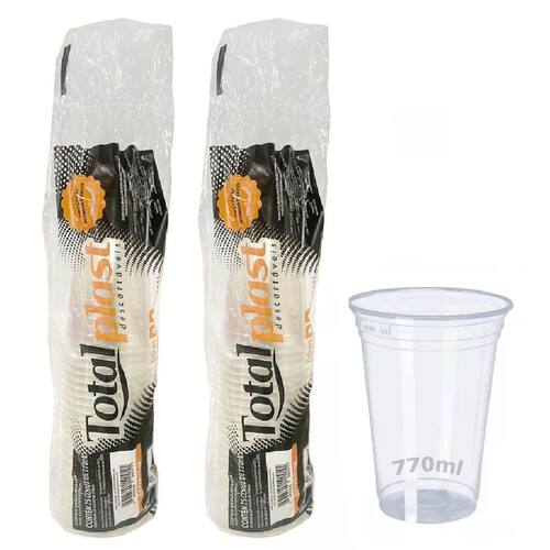 Copo 770Ml Descartavel Liso Transparente 100 | Extra