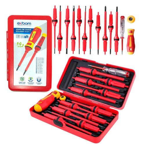 Kit Chave De Fenda Isolada Com Imã 14 | Extra