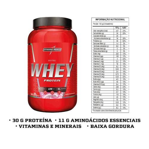 Whey 100% Pure 900g Integralmedica - Morango | Extra