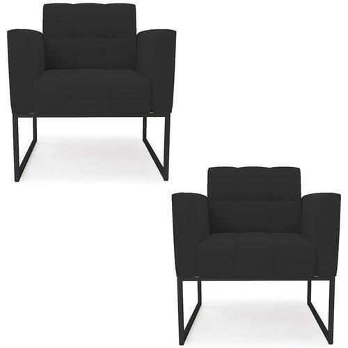 Poltrona Base Industrial Preto Kit 2 Ana | Extra