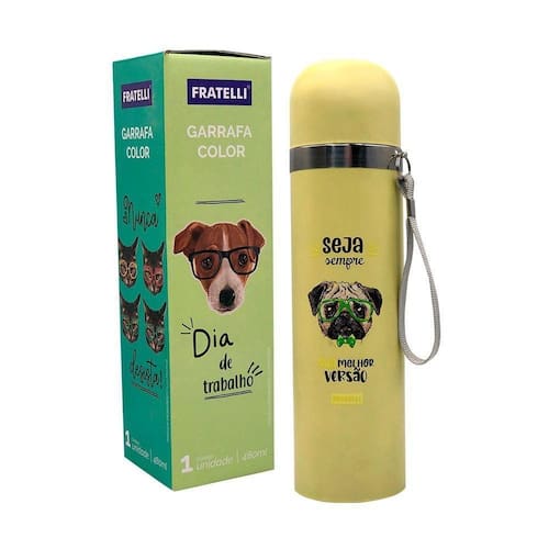 Garrafa Color Estampa Pet Inox 480ml | Extra