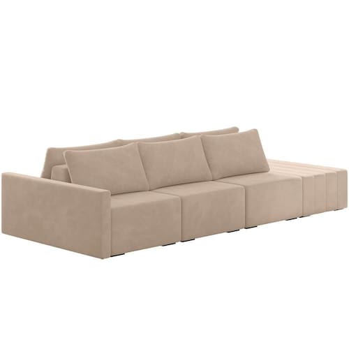 Sofá Ilha Modular Para Sala 312cm Com Puff | Extra