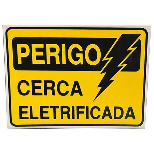 Placa de Sinalizaçao Perigo Cerca Eletrificada Aviso | Extra