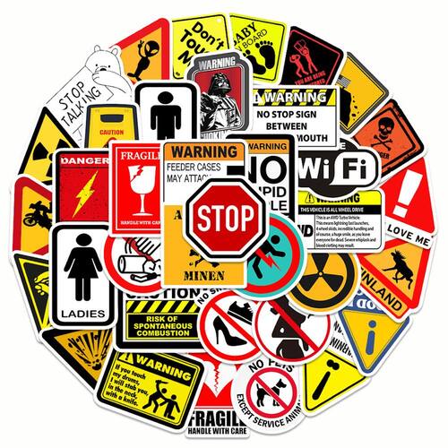 Adesivo Anime Warning Sign Vinyl Cartoon | Extra