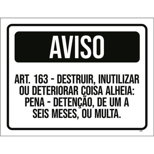 Kit 5 Placas Aviso Proibido Destruir Deteriorar | Extra