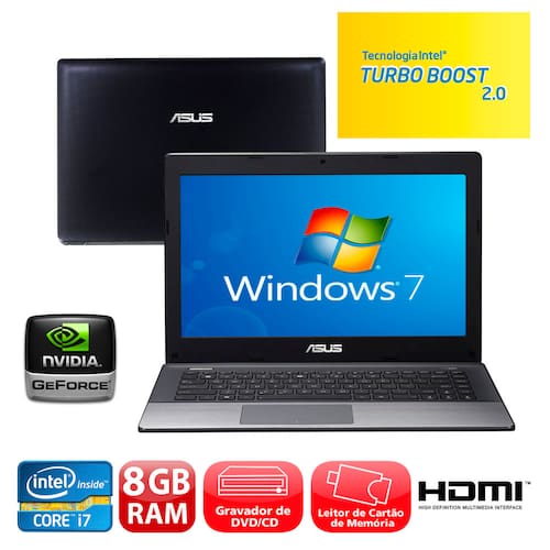 Notebook Asus K45VM-VX106Q com Intel® Core™ i7-3610QM, | Extra